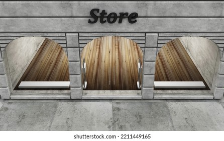 Modern Empty Store Front Big Arch Stock Illustration 2211449165 ...