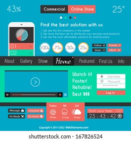 Modern Flat Style Ui Interface Design Stock Vector (Royalty Free) 167825468