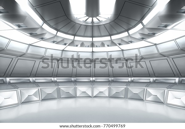 Modern Future Background Technology Scifi Interior Stock Illustration ...