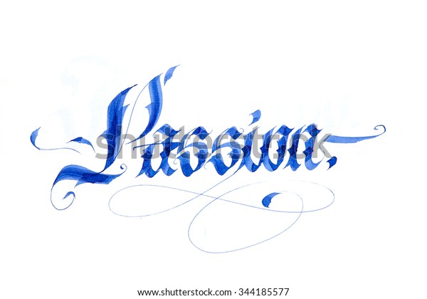 Modern Gothic Flat Calligraphy Passion Stock Illustration 344185577 ...
