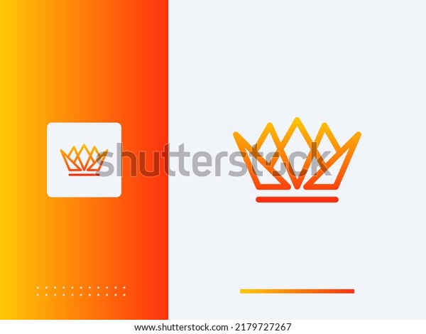Modern Gradient Crown Logo Template Designs Stock Illustration ...