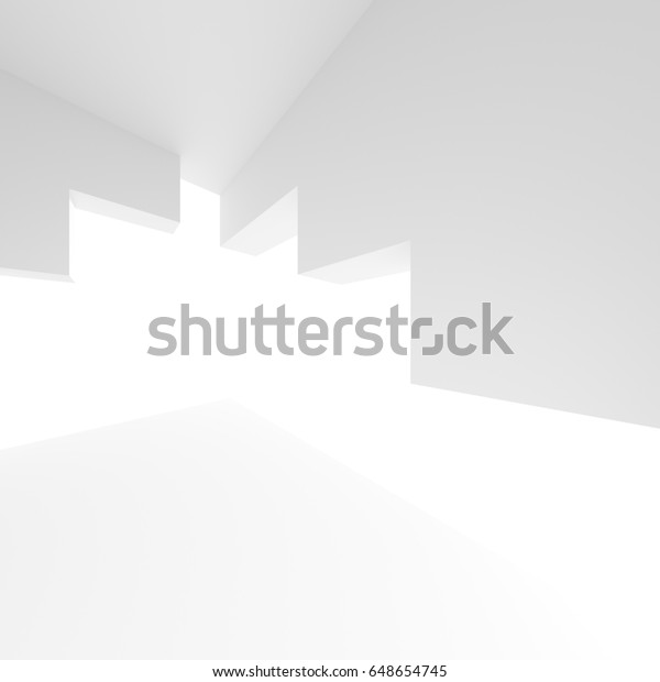 Modern Hall Interior Background White Empty Stock Illustration ...