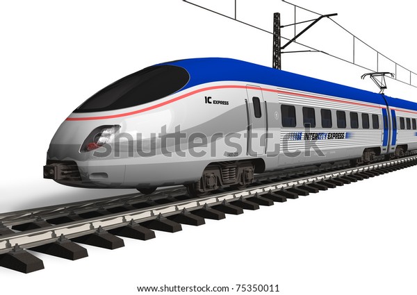 Modern High Speed Train Isolated On Stock Illustration 75350011