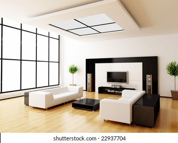 Modern Home Interior 3d Rendering Stock Illustration 22937704 ...