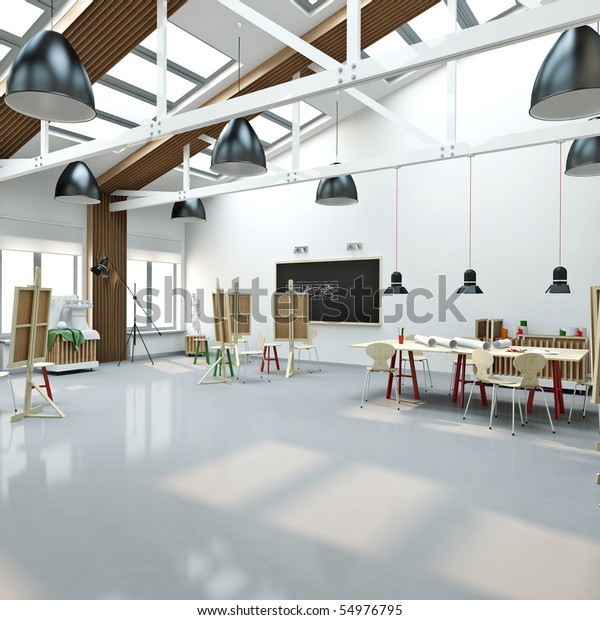 Modern Interior Artists Workshop High Resolution 스톡 일러스트 54976795