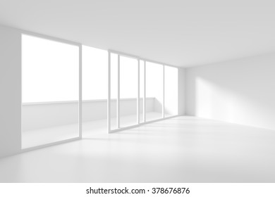 Modern Interior Background White Empty Room Stock Illustration ...