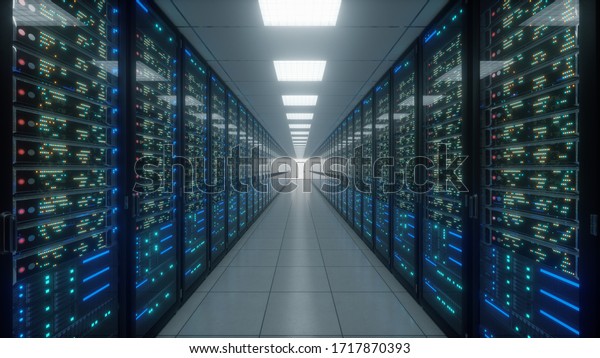 Modern Interior Server Room Data Center Stock Illustration 1717870393