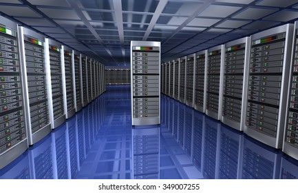 Modern Interior Server Room Datacenter 3d Stock Illustration 512496214 ...