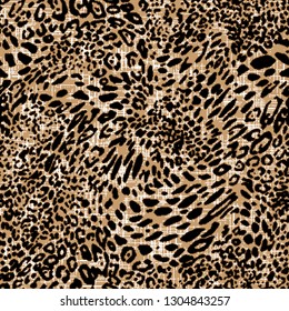 Leopard Colorful Aanimal Fabric Textile Pattern Stock Illustration ...