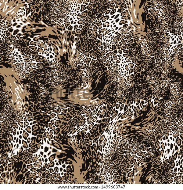 Modern Leopard Pattern Design Animal Pattern Stok İllüstrasyon 1499603747