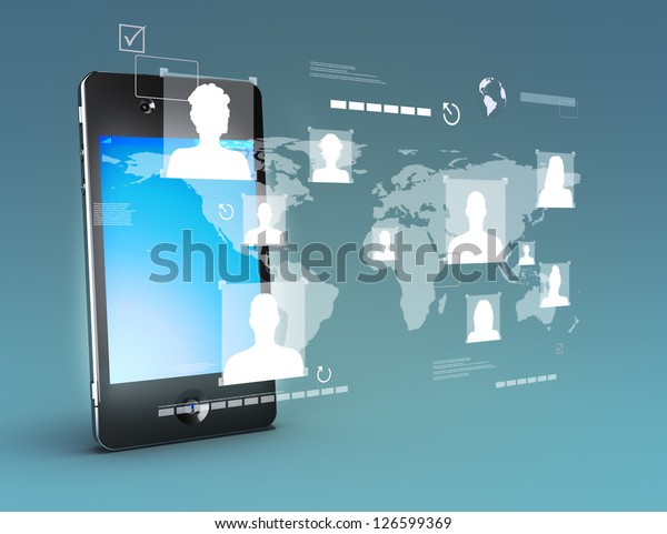 Modern Media Touch Screen Technology Smartphone Stock Illustration ...