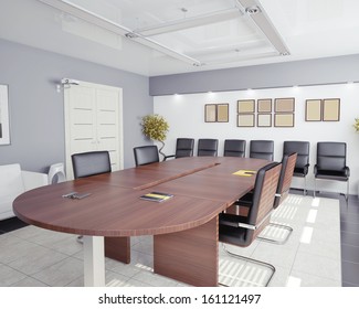 Side View Modern Office Interior Wooden Stock Illustration 539726398