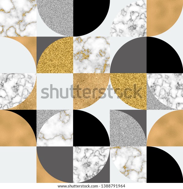 Modern Seamless Geometric Pattern Semicircles Circles Stock Illustration 1388791964 | Shutterstock