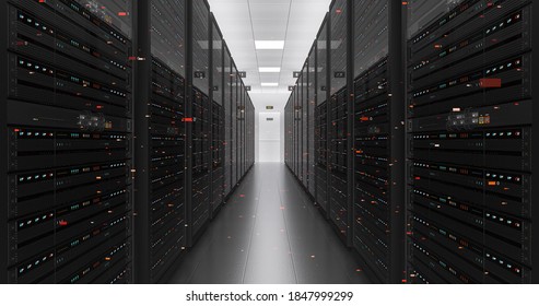 Modern Server Room Environment Computer Racks Stock Illustration ...