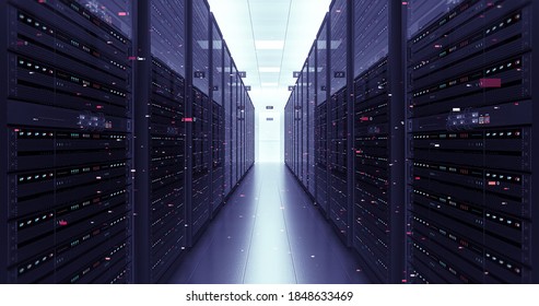 Modern Server Room Environment Computer Racks Stock Illustration ...