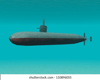 Modern Submarine Computer Generated 3d Illustration Stock Illustration ...
