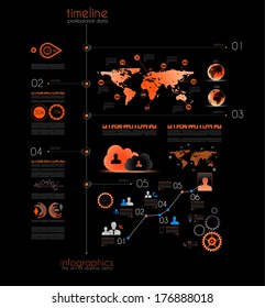 Modern Timeline Template Flat Ui Design: ภาพประกอบสต็อก 176888018 ...