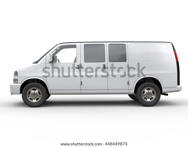 Modern White Van Side View Isolated Stock Illustration 448449874 ...
