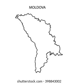Moldova Map Outline Stock Illustration 398843002 | Shutterstock