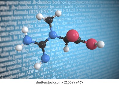 Molecular Model Creatine 3d Rendering Stock Illustration 2155999469 ...
