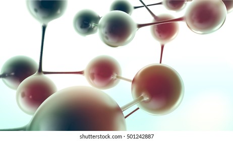 Molecular Protein Structure Model 3d Render Stock Illustration 501242908