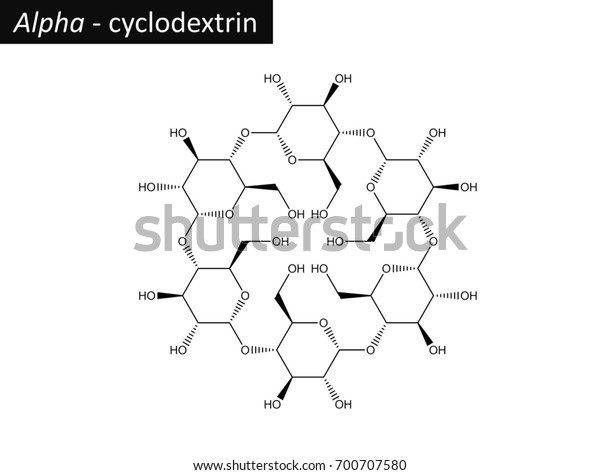 Molecular Structure Alpha Cyclodextrin 6membered Sugar 库存插图 700707580