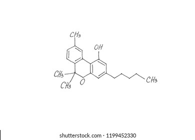Molecular Structure Cannabinol Stock Illustration 1199452330