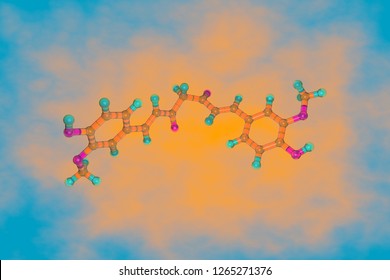 Molecular Structure Curcumin Molecule Produced By Stock Illustration ...