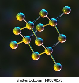 Molecular Structure Diamond 3d Render Atomic Stock Illustration ...