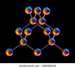 Molecular Structure Diamond 3d Render Atomic: ภาพประกอบสต็อก 1482900521