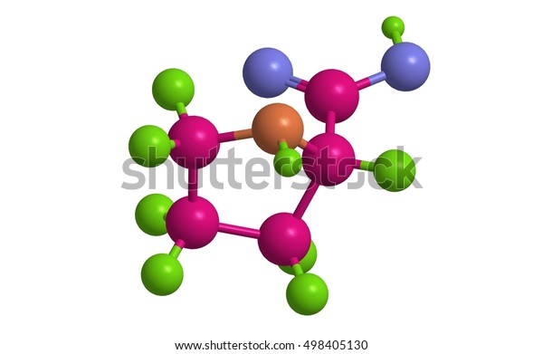 Molecular Structure L Proline Important Amino Stock Illustration 498405130