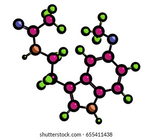 Molecular Structure Melatonin 3d Rendering Stock Illustration 655411438 ...