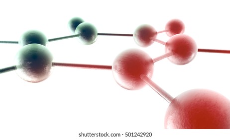Molecular Structure Model 3d Render Illustration Stock Illustration ...