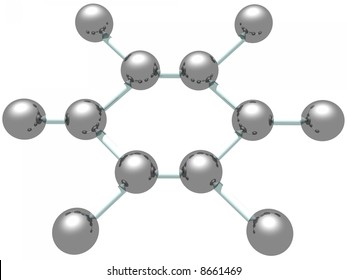 Vektor Stok Vector 3d Model Silver Molecule Isolated (Tanpa Royalti ...