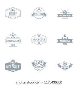 Molecular Biology Logo Set Simple Set Stock Vector (Royalty Free ...