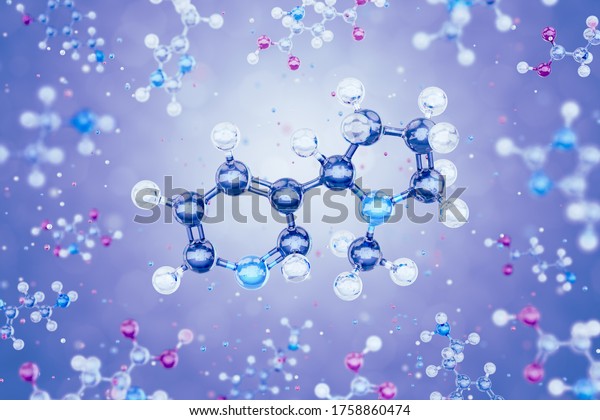Molecule Nicotine 3d Model Nicotine Represented Stock Illustration ...