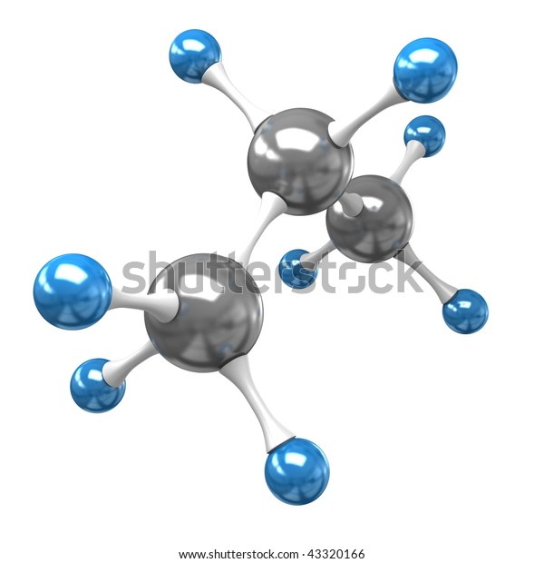 Molecule Propane Isolated On White Stock Illustration 43320166