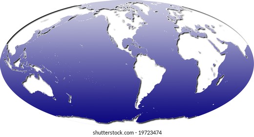 Mollweide World Map Stock Illustration 19723474