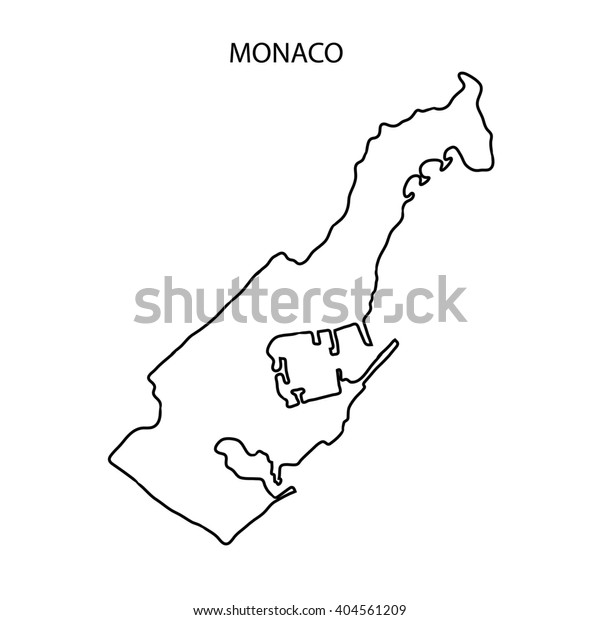 Monaco Map Outline: ilustración de stock 404561209 | Shutterstock