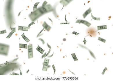 Money Raining Falling Down Isolated On Stock Illustration 776895586 ...