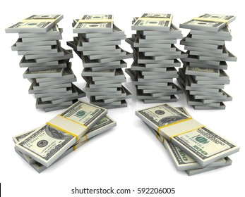 Money Stacks 3d Rendering Stock Illustration 592206005 | Shutterstock