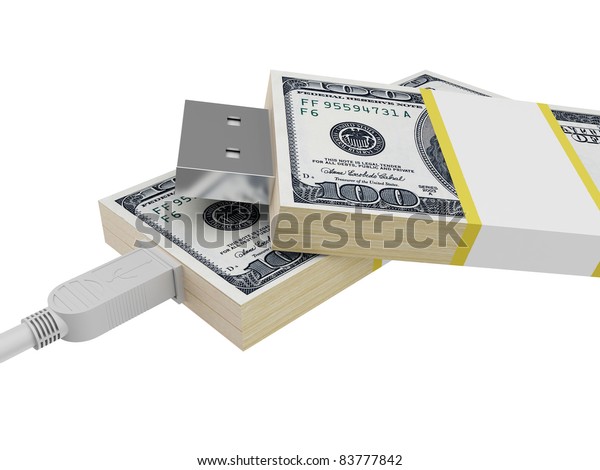 Money Usb 3d Rendering Stock Illustration 83777842
