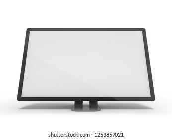 Monitor Mockup Design Empty White Template: ภาพประกอบสต็อก 1253857021 ...