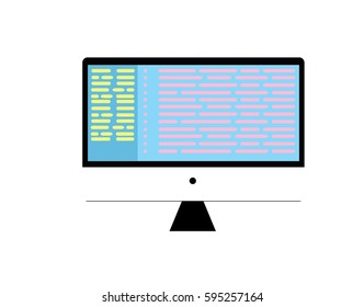Monitor Mono Block Computer Isolated Flat Stock Illustration 595257164 ...