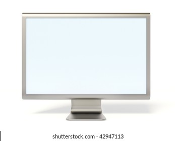 Metalic Monitor On White Background Stock Illustration 42553645