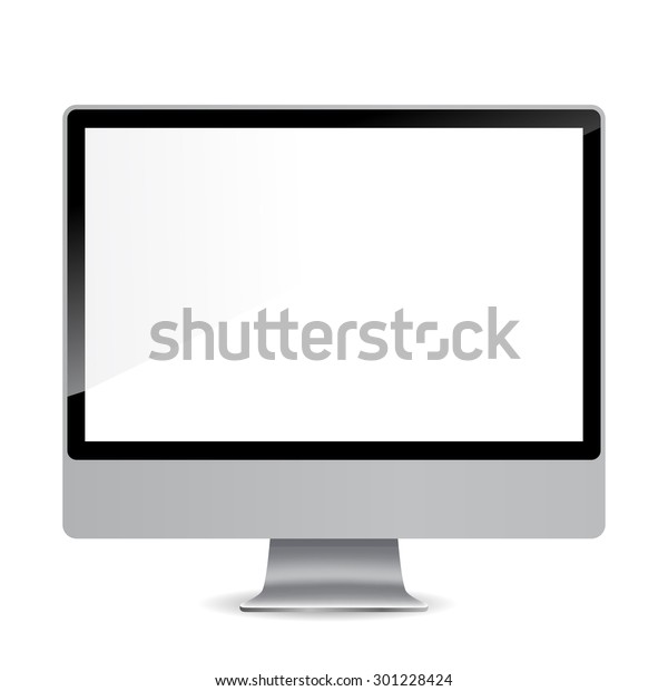 Monitor Shadow On Gray Background Illustration Stock Illustration 301228424