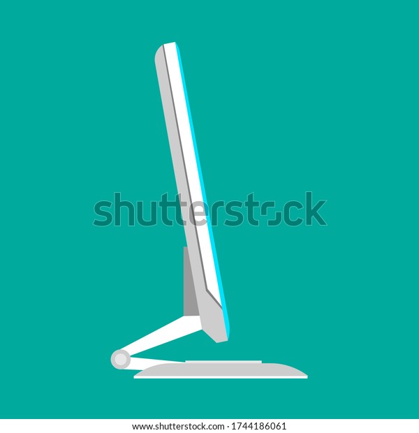 Monitor Side View White Screen Computer Stock Illustration 1744186061 ...