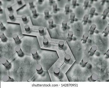 Monochrome Illustration Network Interconnected Nodes Amongst Stock ...