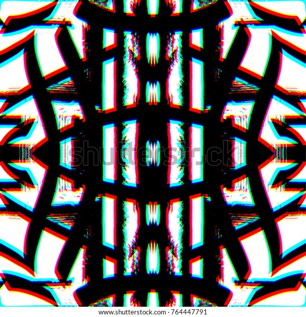 Monochrome Seamless Pattern Glitch Effect Stock Illustration 764447791 ...