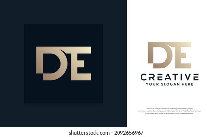 Monogram Letter D E Logo Design Stock Illustration 2092656967 ...